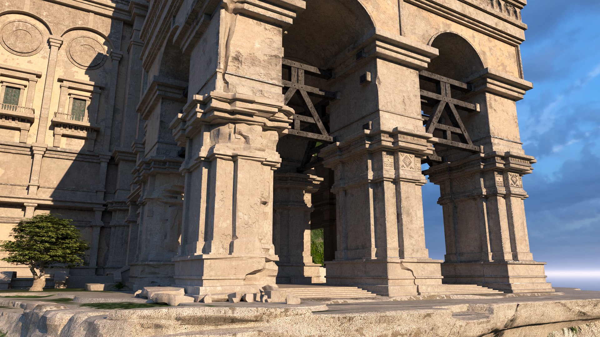 3D Abandoned Medieval City - TurboSquid 1600326