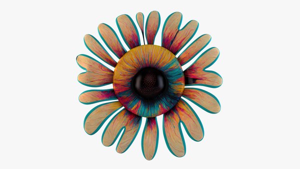 3D psychedelic daisy - TurboSquid 1966769