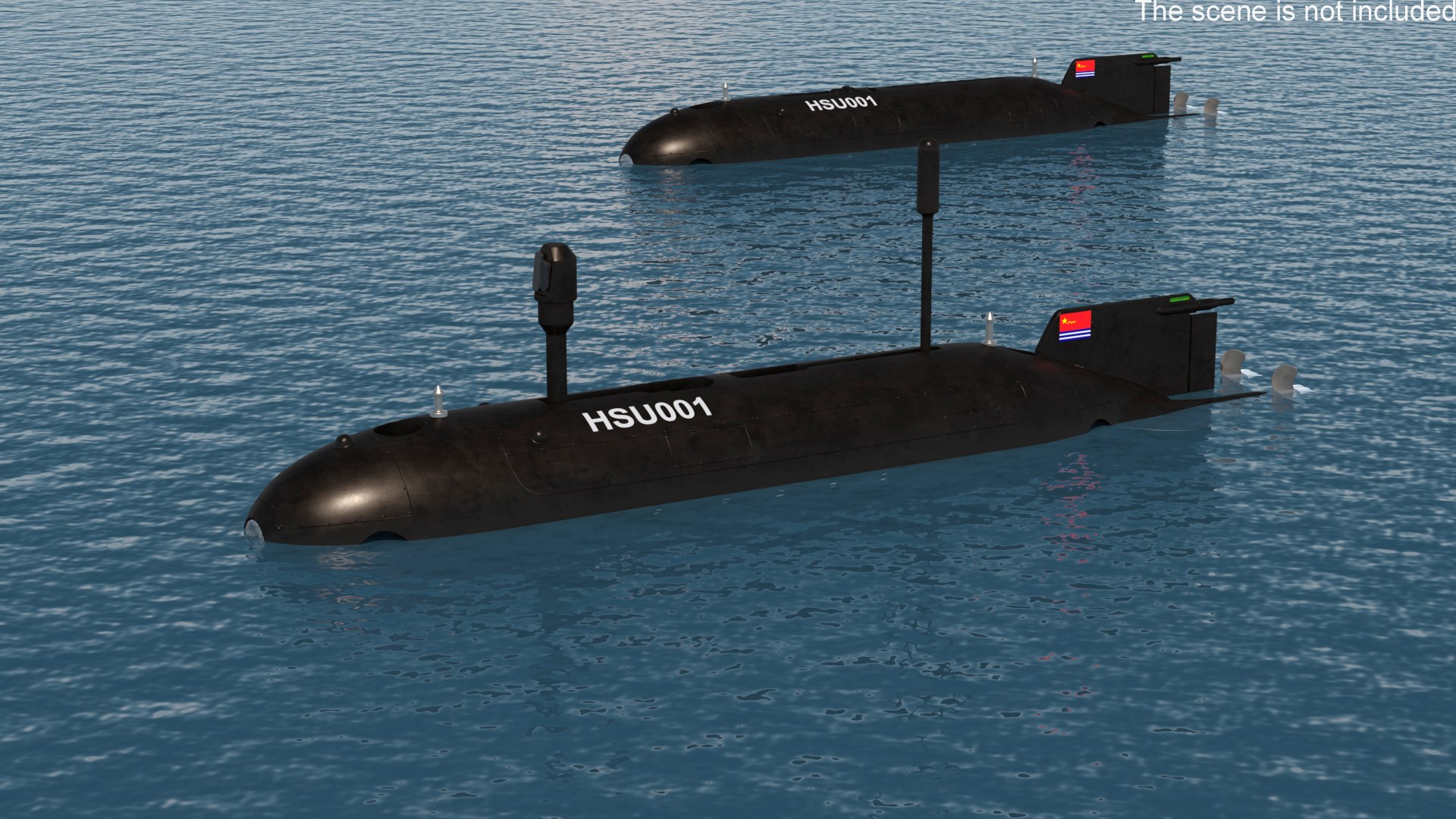3D Model Chinese Submarine Drone HSU 001 Rigged For Maya - TurboSquid ...