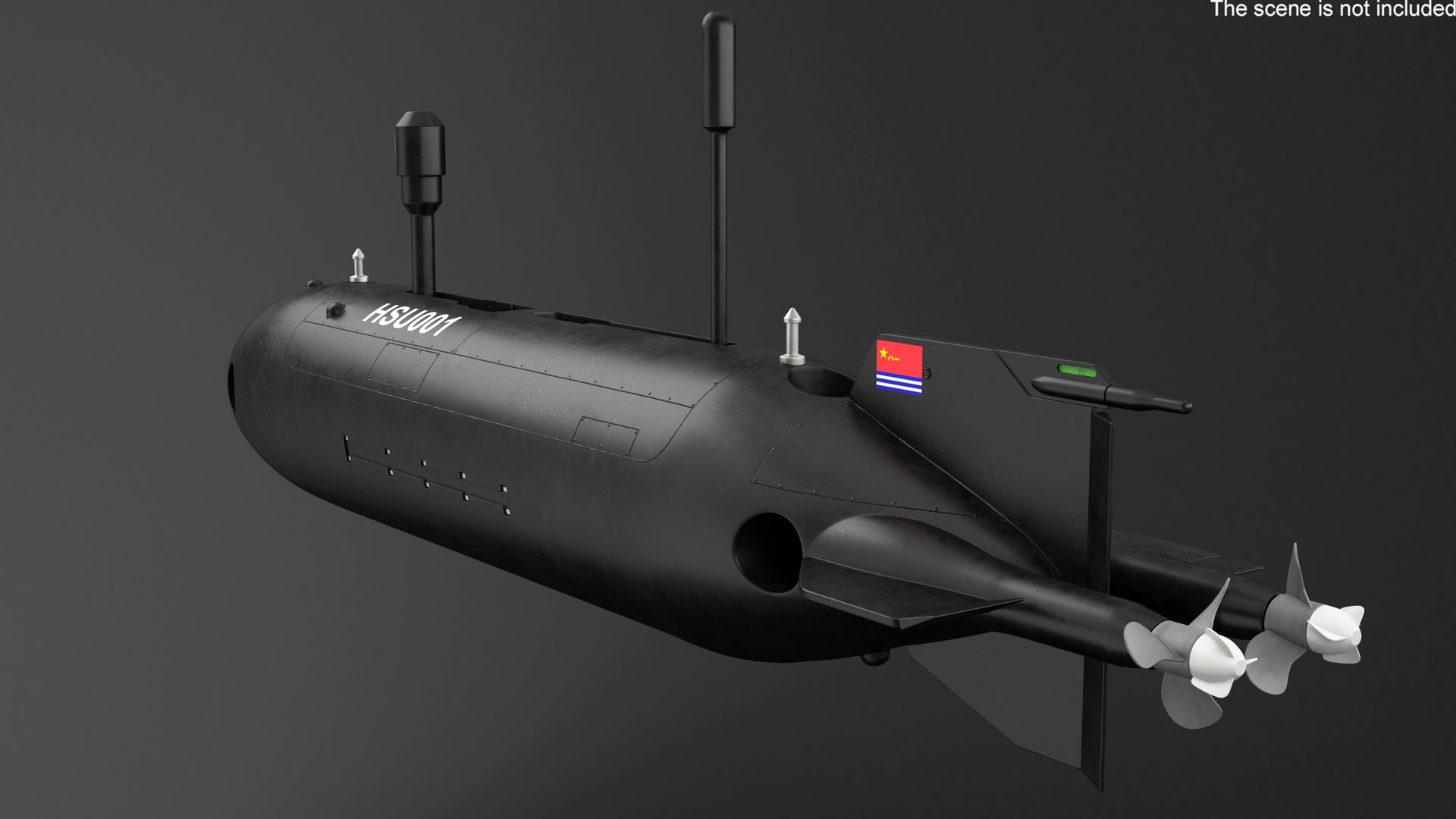 3D Model Chinese Submarine Drone HSU 001 Rigged For Maya - TurboSquid ...