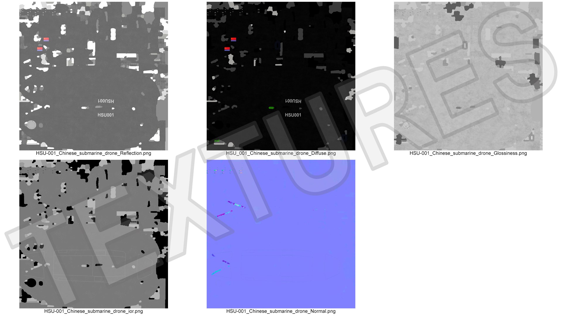 3D Model Chinese Submarine Drone HSU 001 Rigged For Maya - TurboSquid 2180183