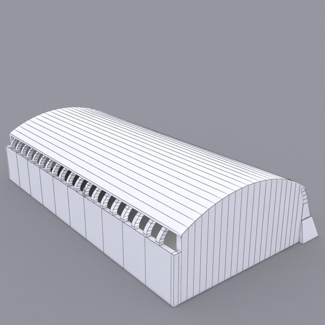 3d Model Hangar 3 White
