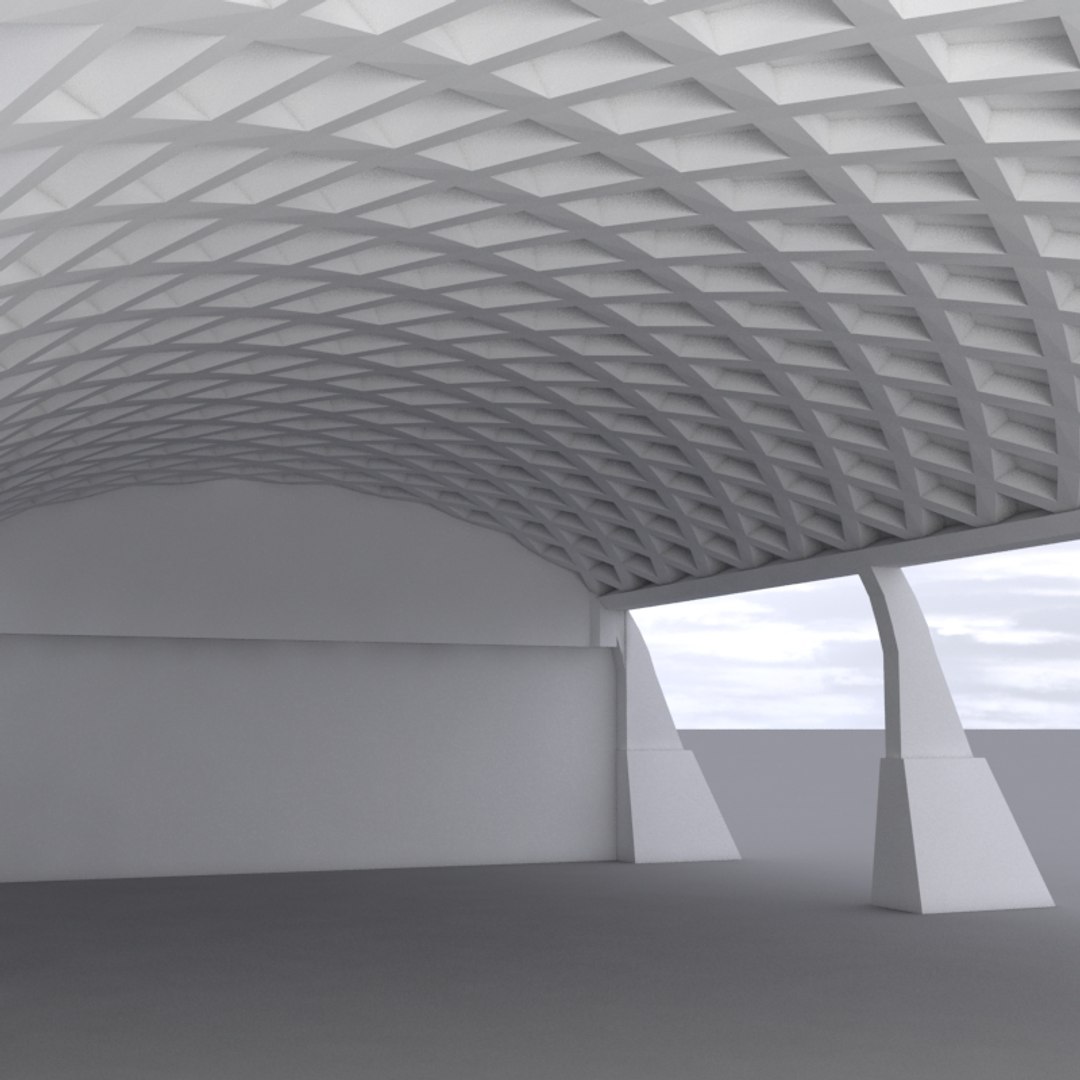 3d Model Hangar 3 White