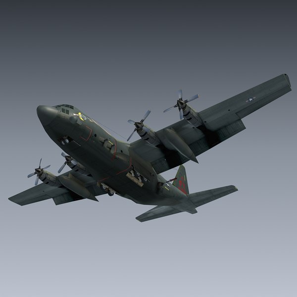 3d max gunship lockheed c-130 hercules