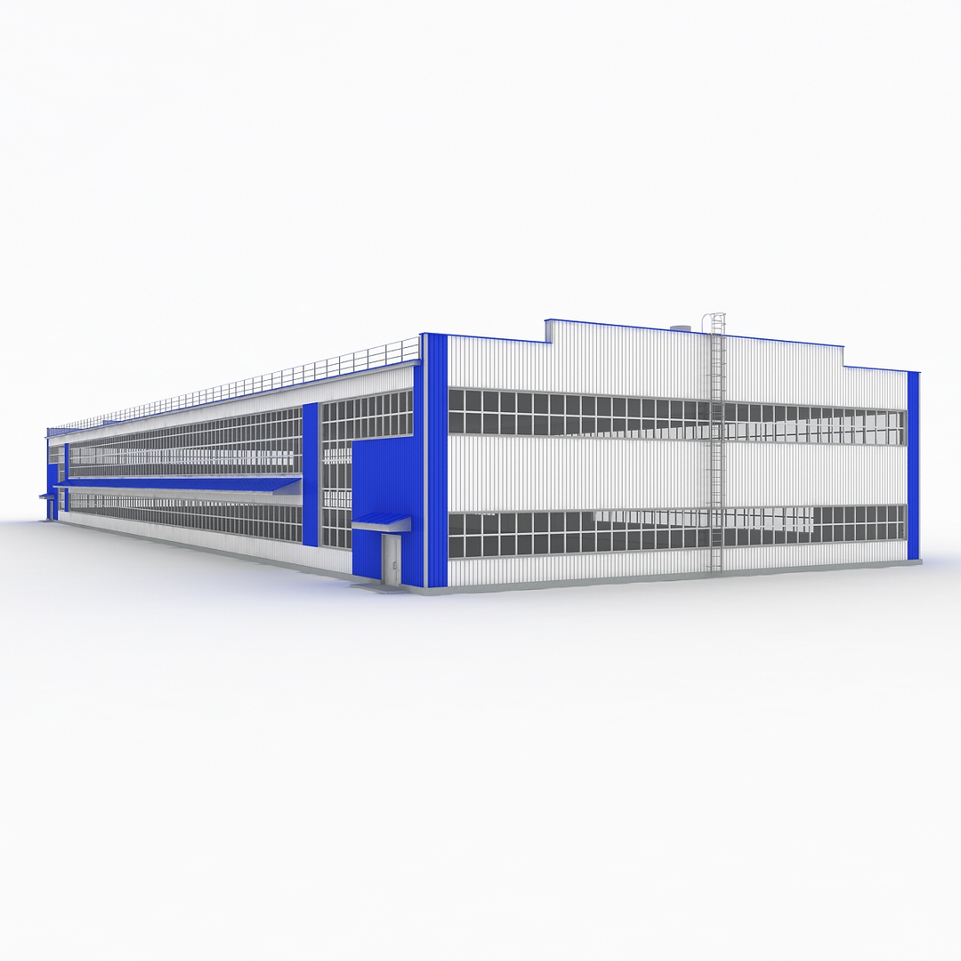 3d model large industrial building 13