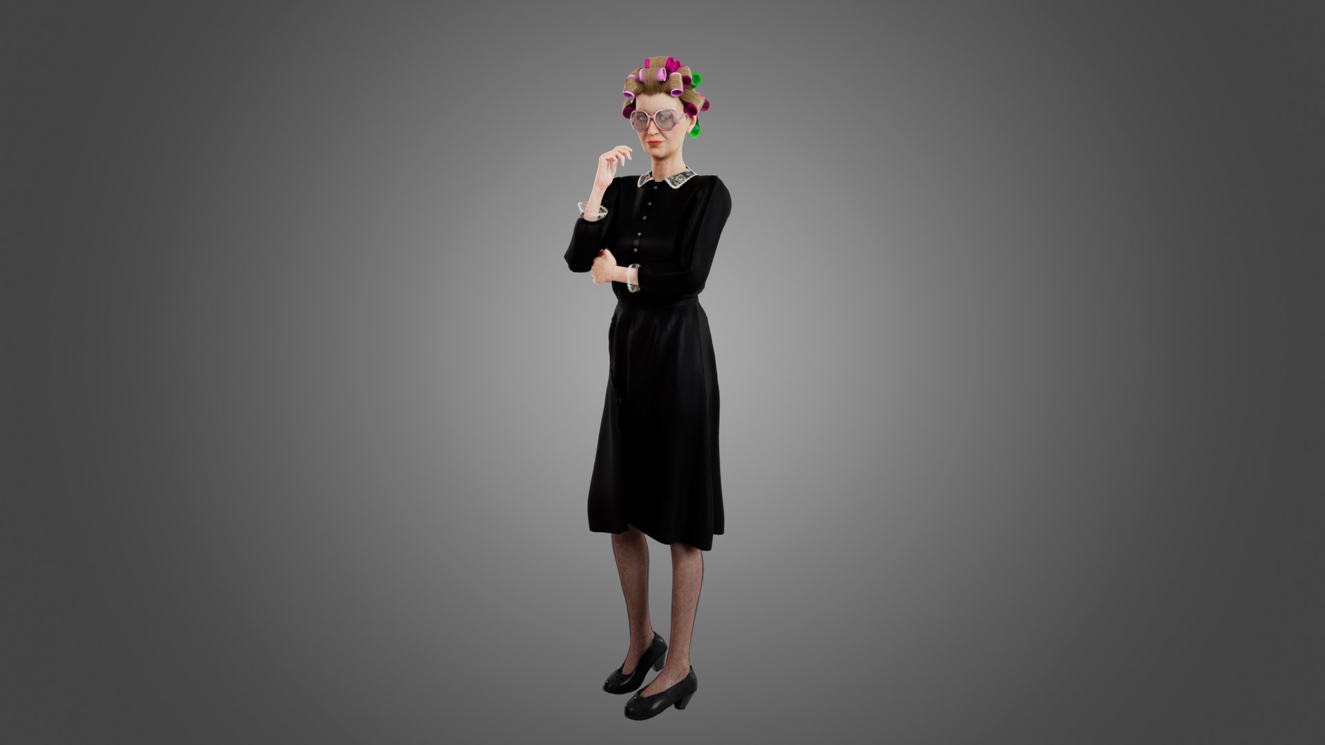 3D Fashionable Old Lady Model - TurboSquid 2329621