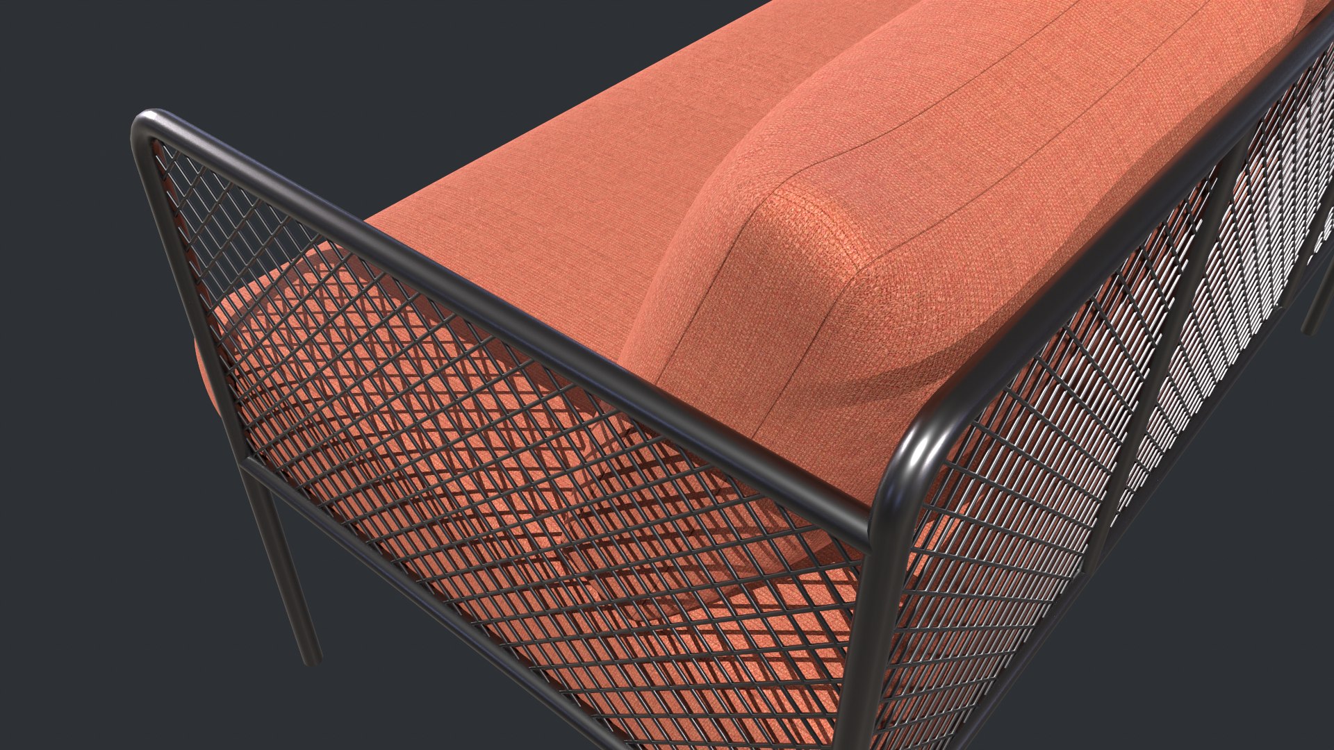 3D Collection - Modern Meshed Metal Leg Armchair Sofa combo ...