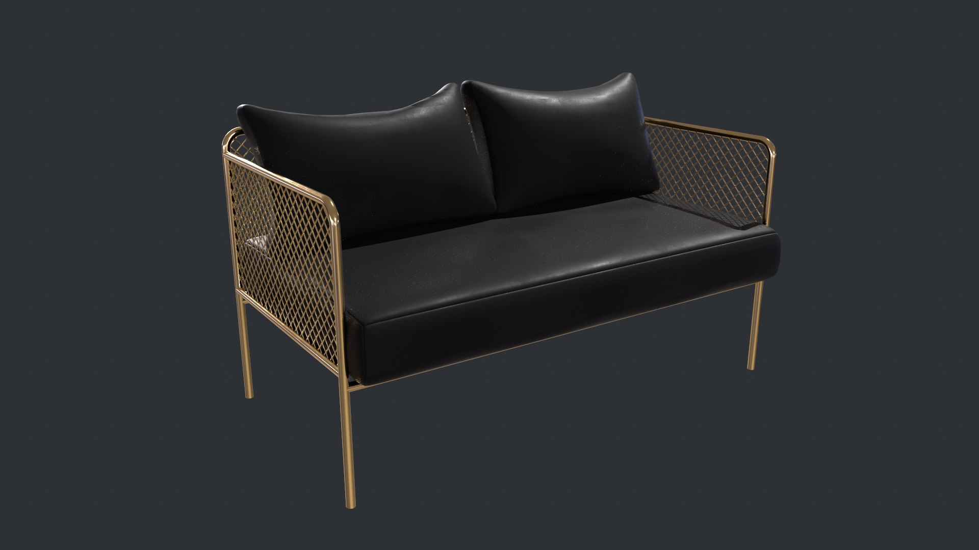 3D Collection - Modern Meshed Metal Leg Armchair Sofa combo ...