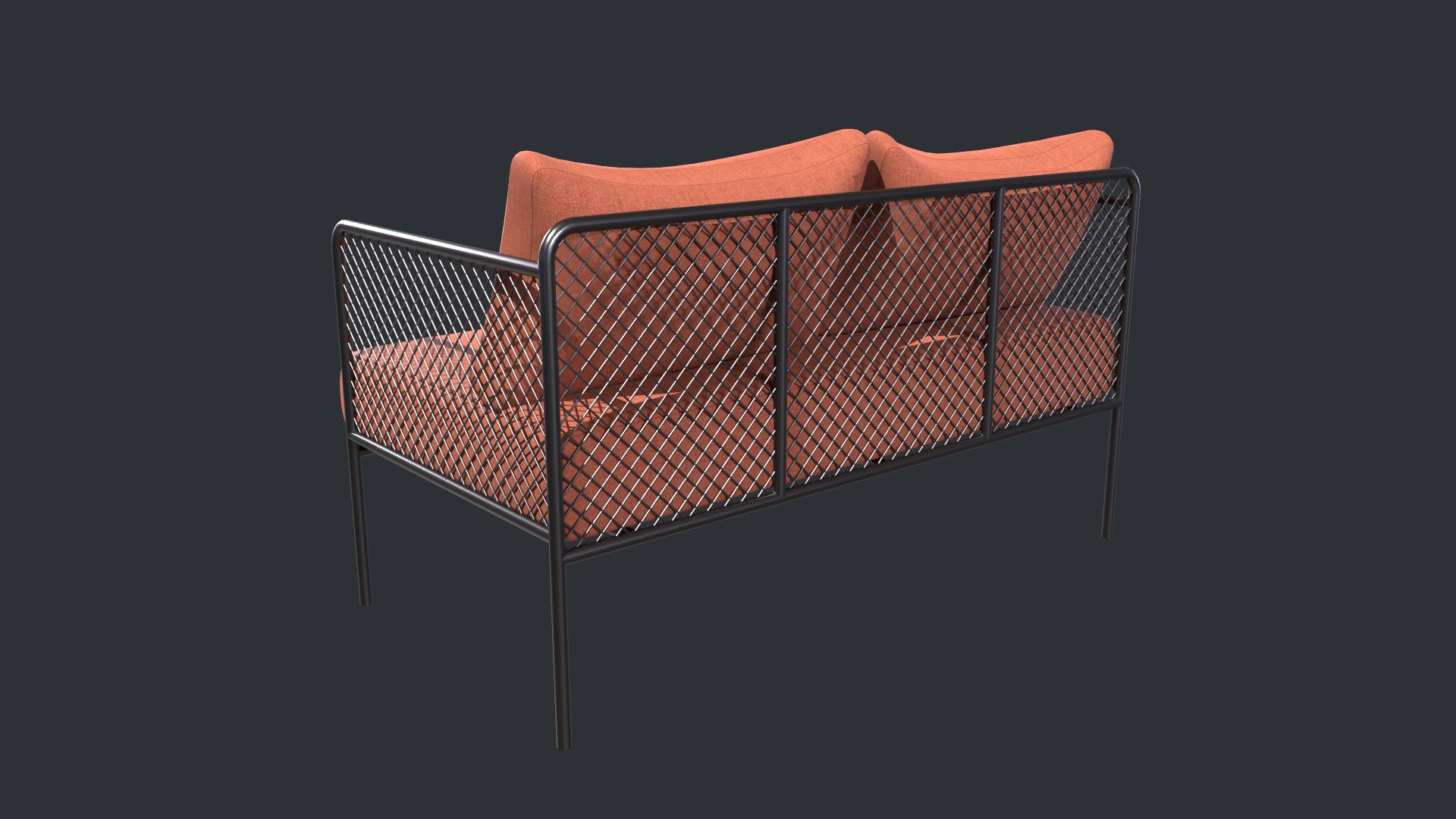3D Collection - Modern Meshed Metal Leg Armchair Sofa combo ...
