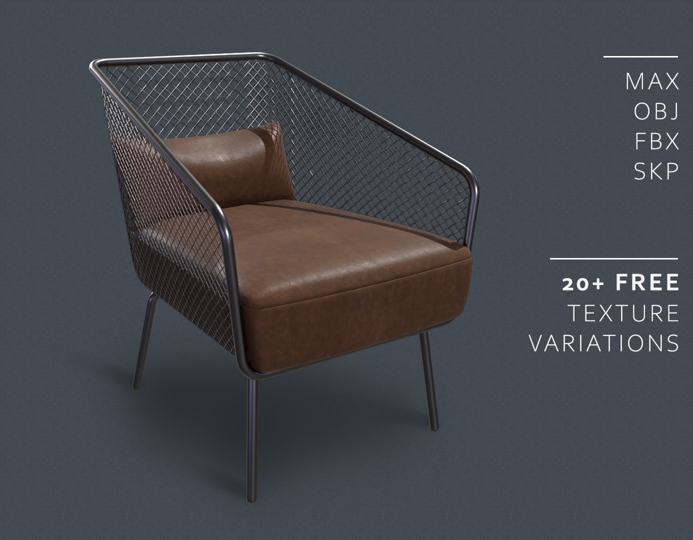 3D Collection - Modern Meshed Metal Leg Armchair Sofa combo ...