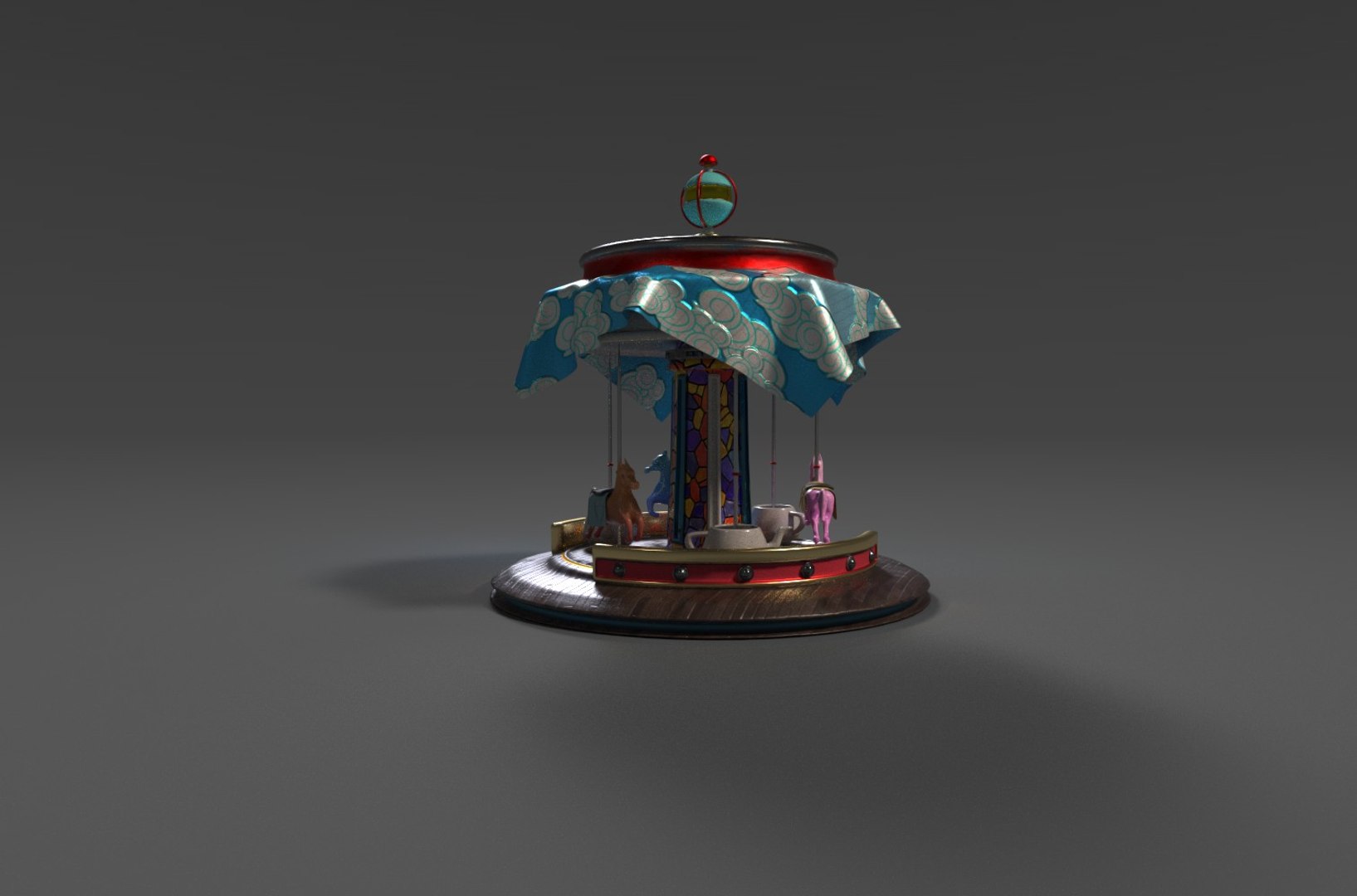 3D Vintage Carousel - TurboSquid 1391183