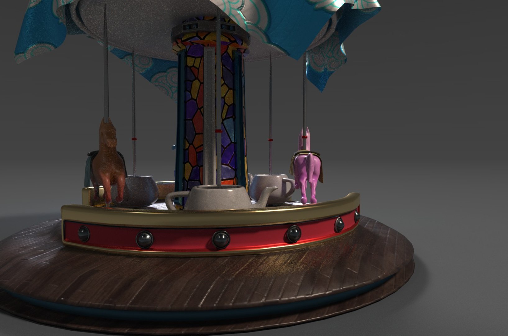 3D Vintage Carousel - TurboSquid 1391183