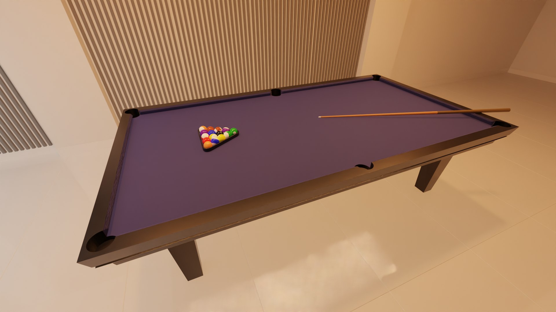 Pool Table Cue Rack Billiard Balls Pendant Lights 3D - TurboSquid 2104401