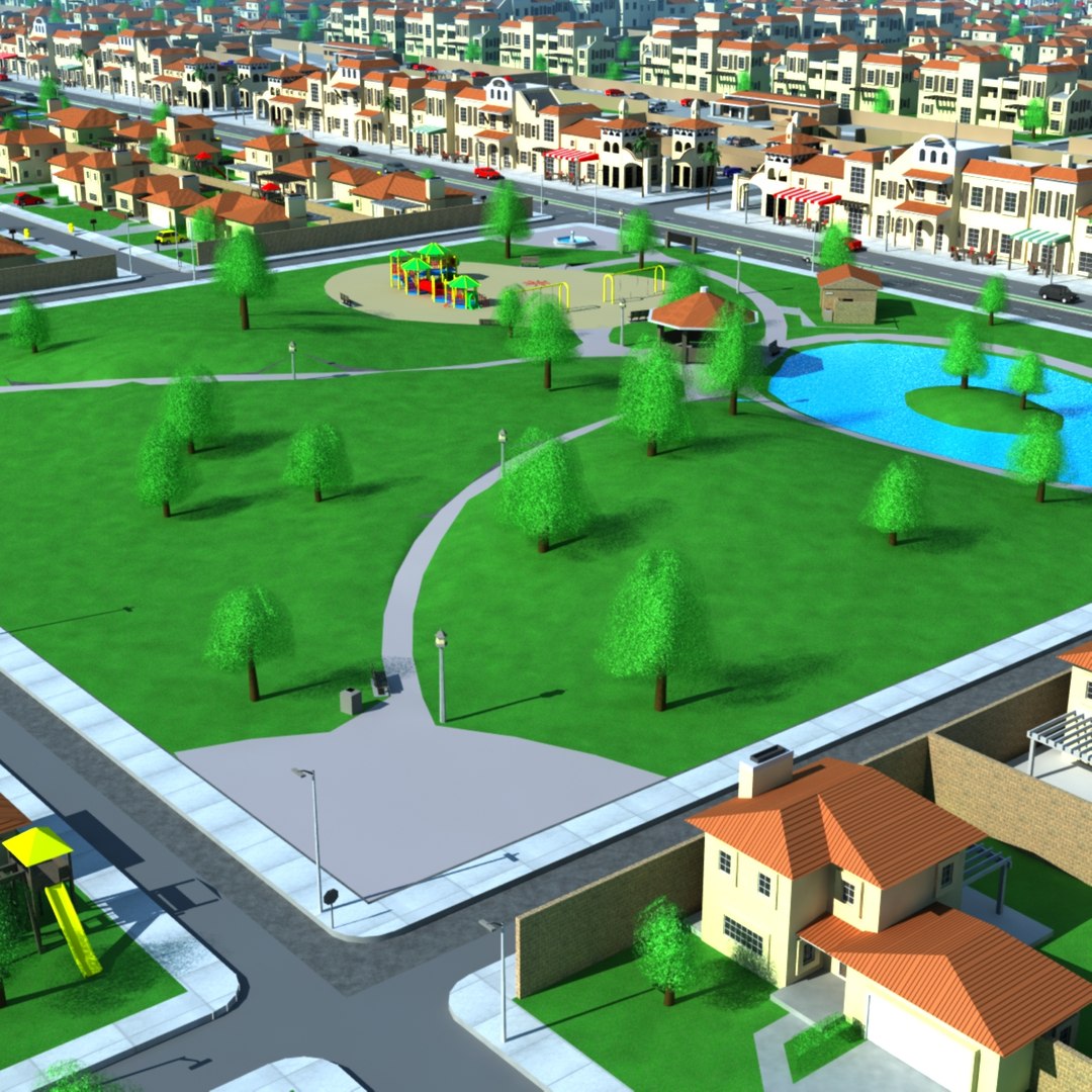 3ds Max Residential Housing Building Block