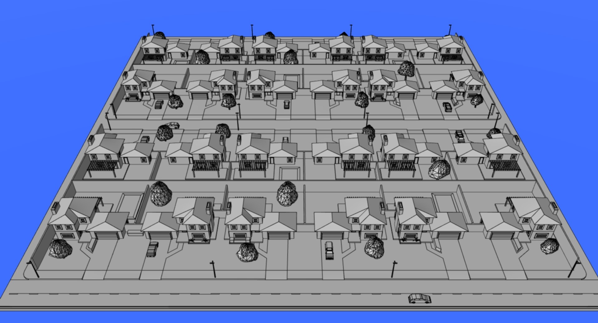 3ds Max Residential Housing Building Block