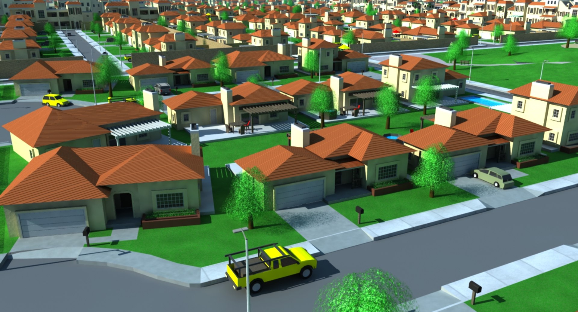 3ds Max Residential Housing Building Block