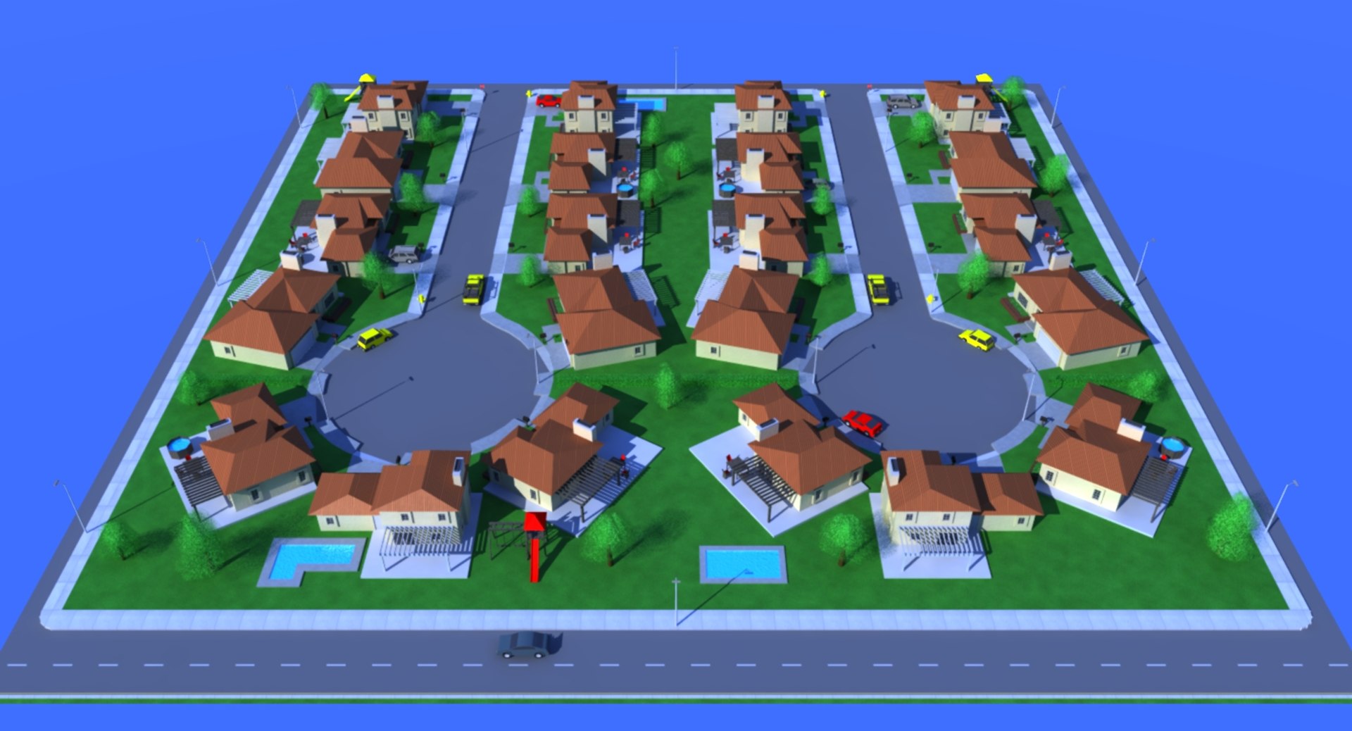 3ds Max Residential Housing Building Block