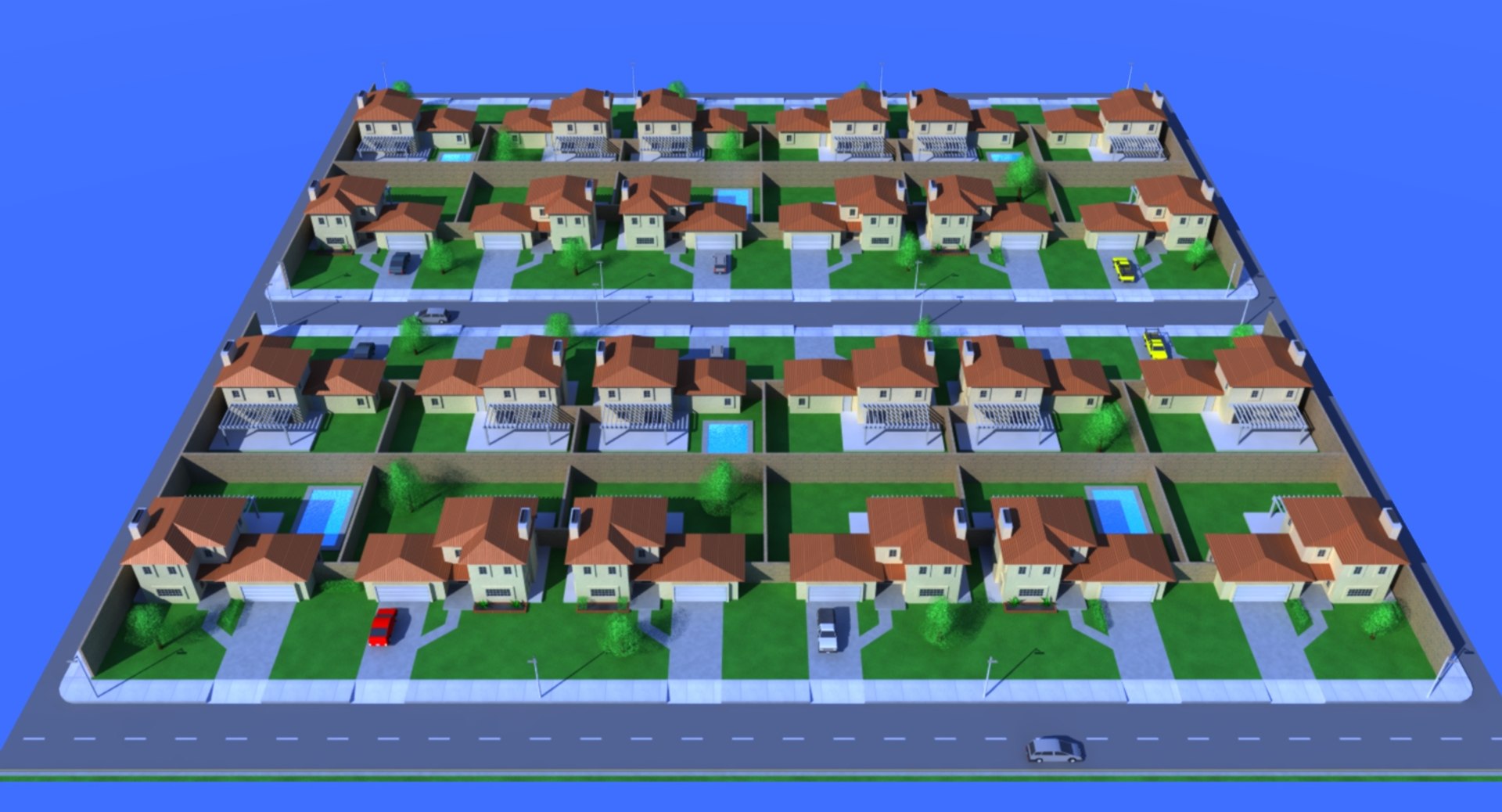 3ds Max Residential Housing Building Block