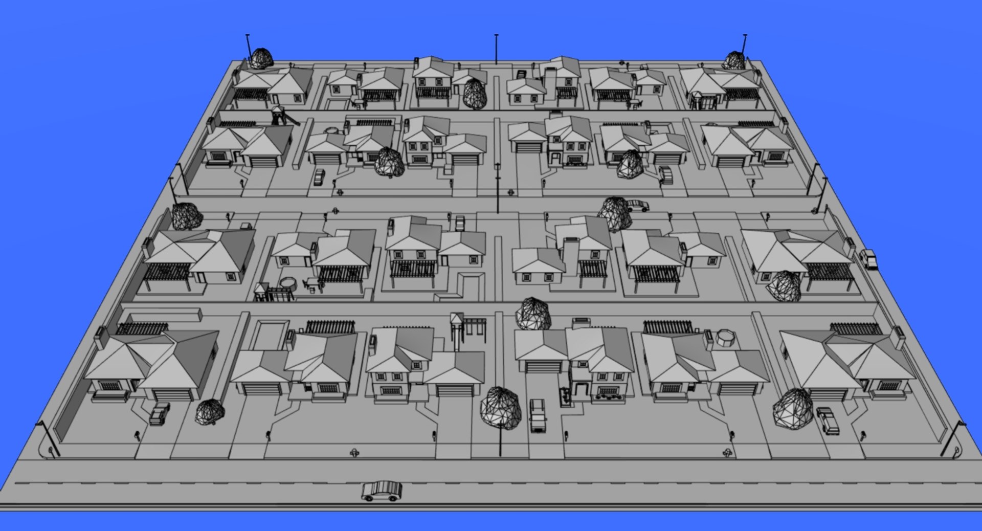 3ds Max Residential Housing Building Block
