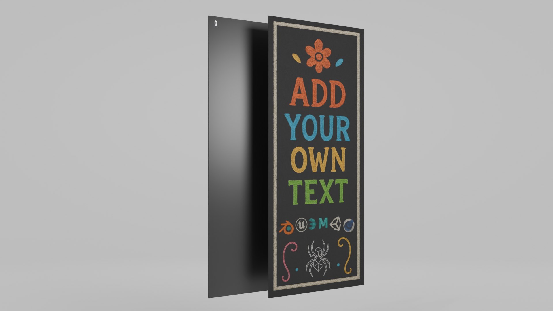 Customizable Wall-Mounted Unframed Blackboard - Vertical & Curved Trio ...