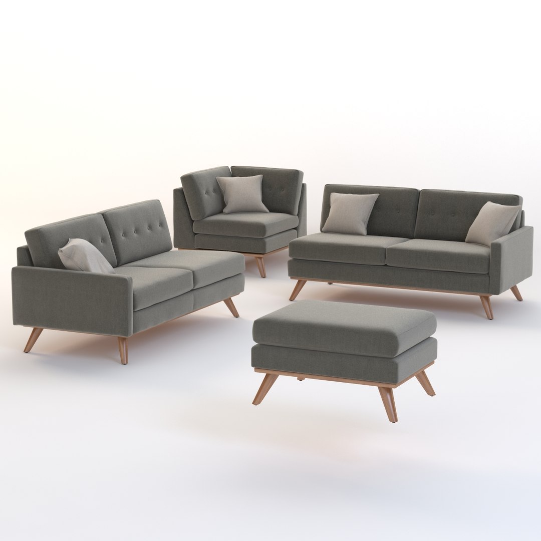 modular ottoman 3d model