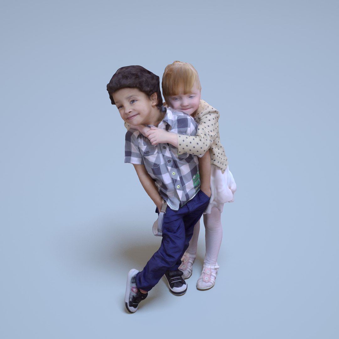 3d Baby Hugs People Human Model