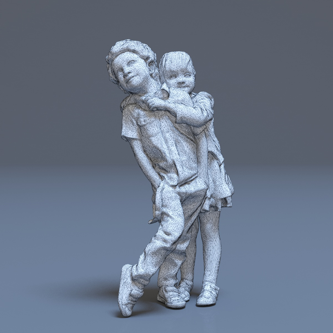 3d Baby Hugs People Human Model