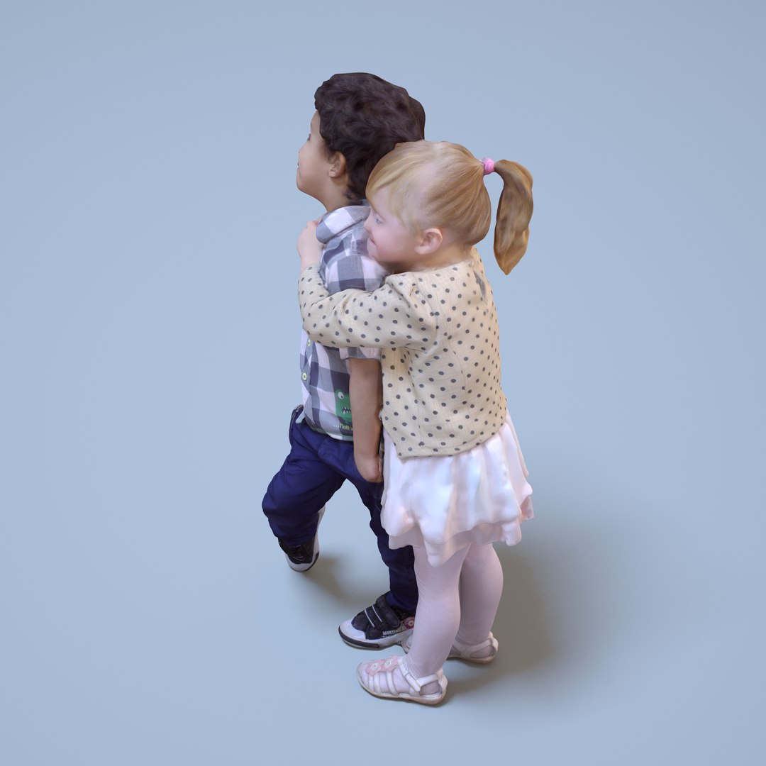 3d Baby Hugs People Human Model