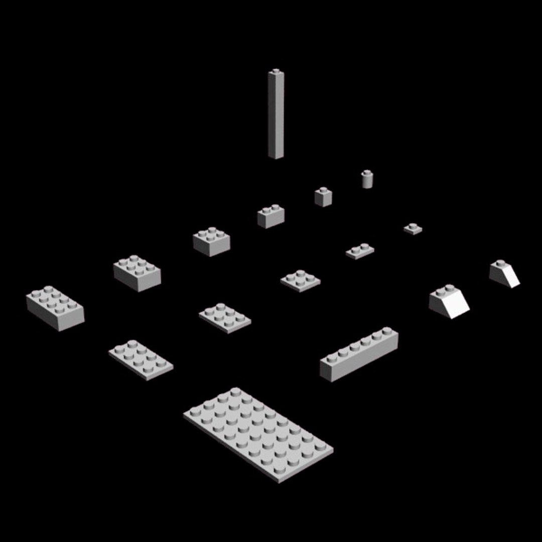 low-poly lego bricks 3d model