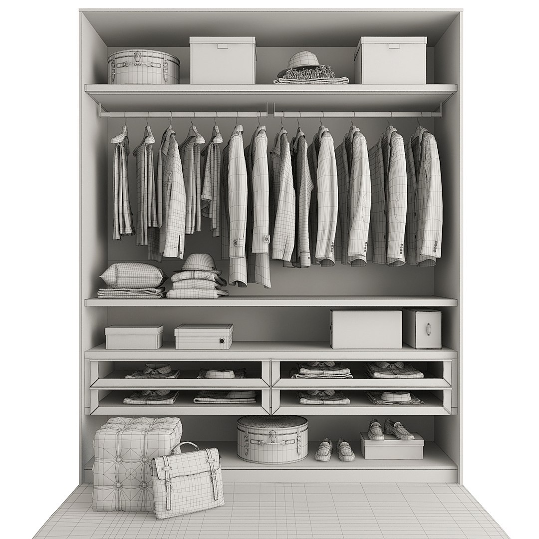 Clothing Wardrobe 3D Model - TurboSquid 1483135