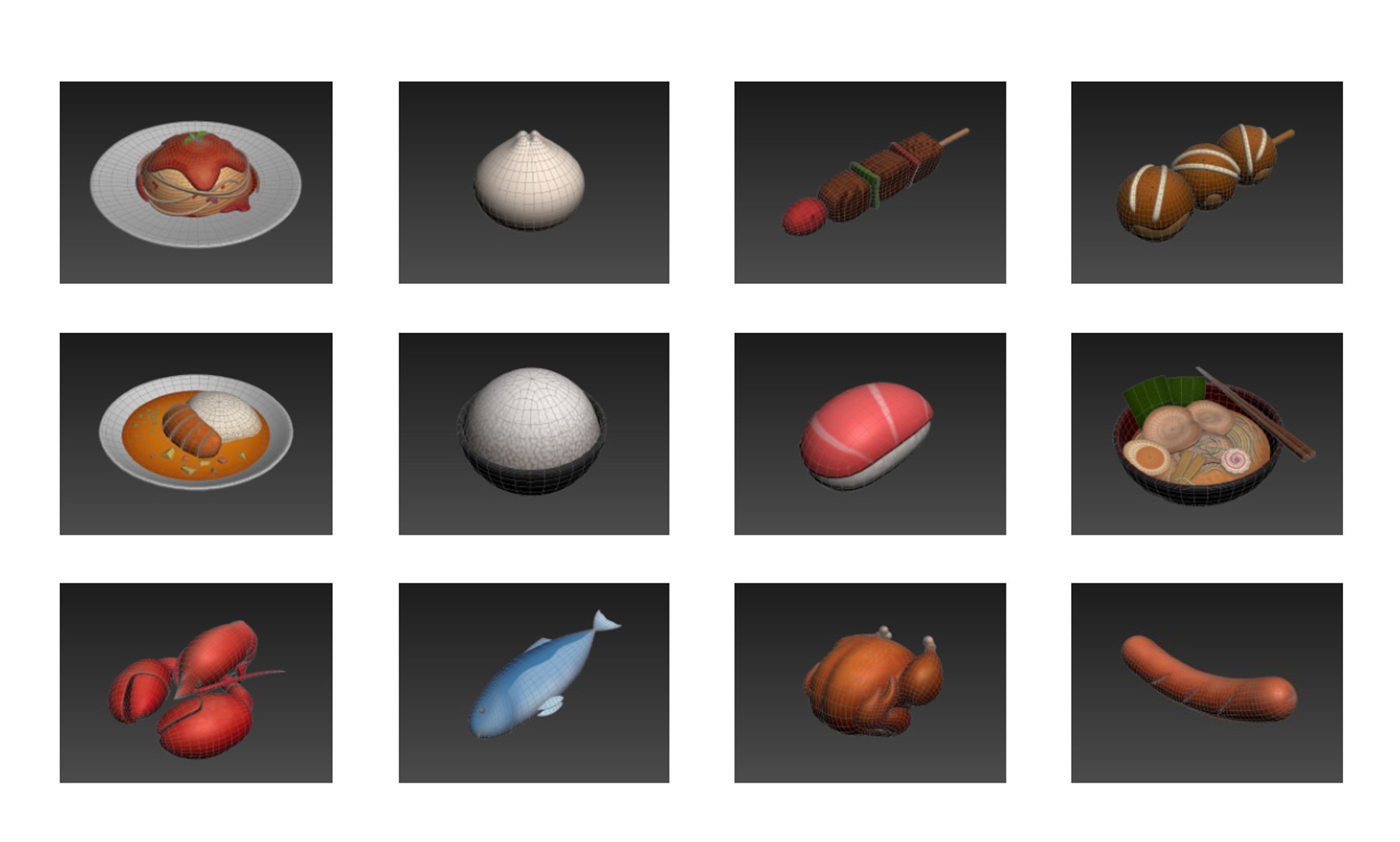 Cartoon food pack 2 model - TurboSquid 1413039