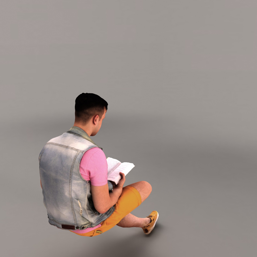 man sitting 3d max