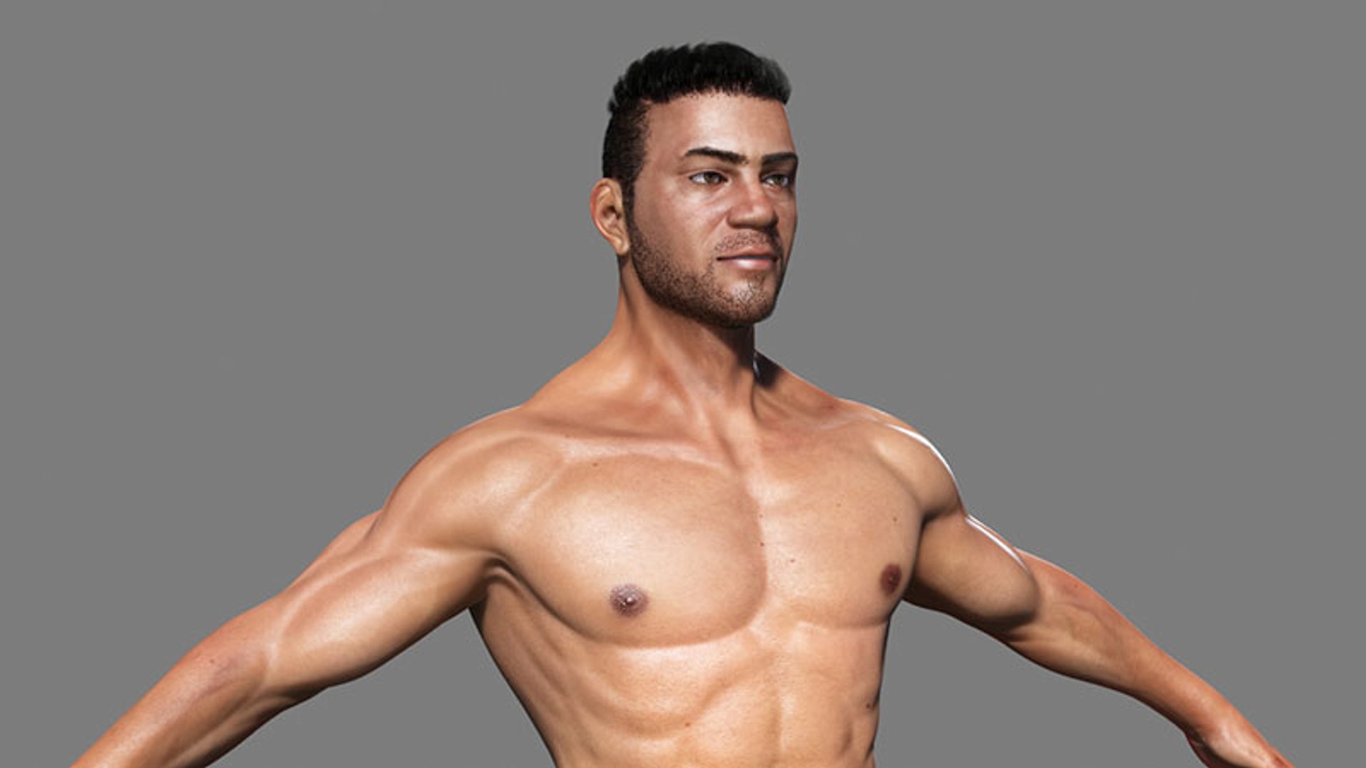 realistic male body - 3d max