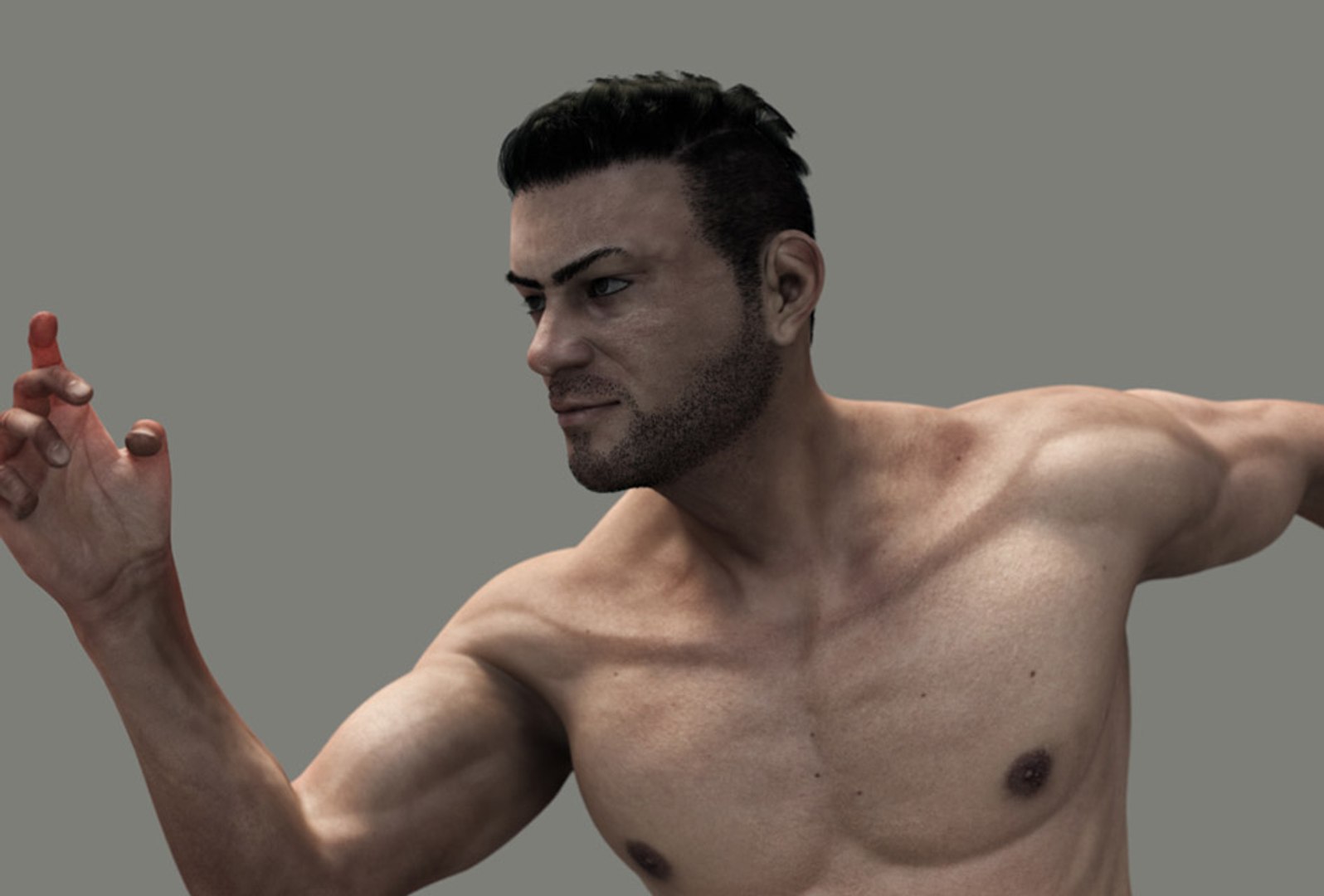 realistic male body - 3d max