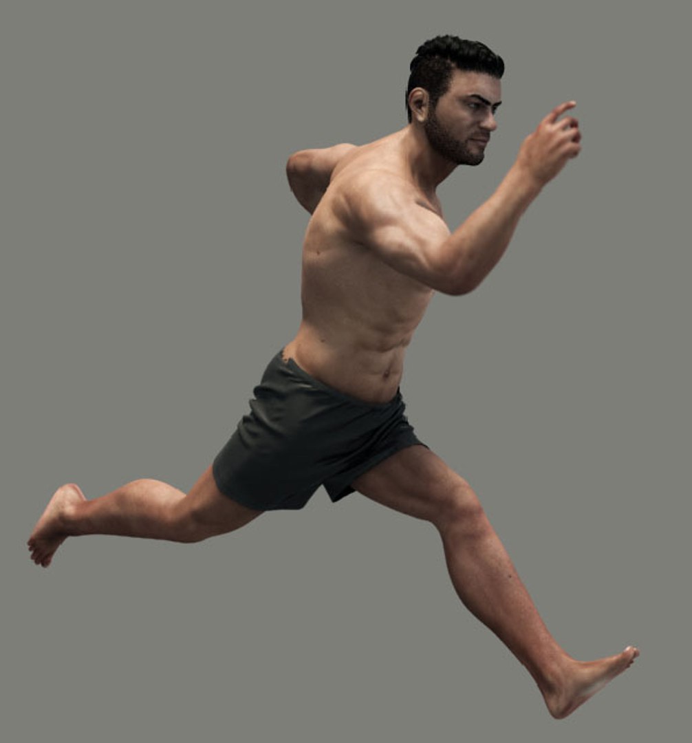 realistic male body - 3d max