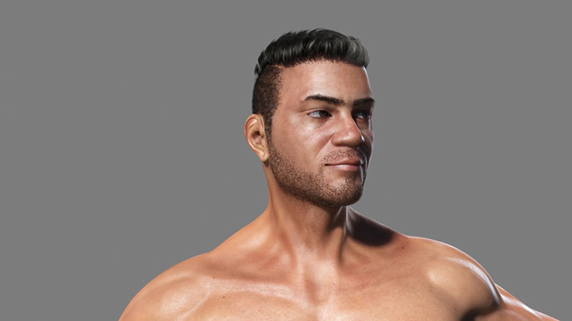 realistic male body - 3d max