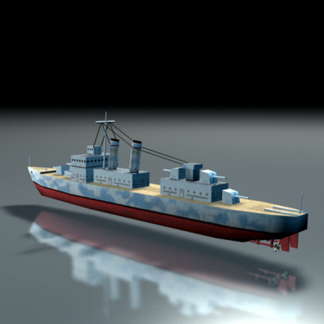 Destroyer Warship Ship 3d Model