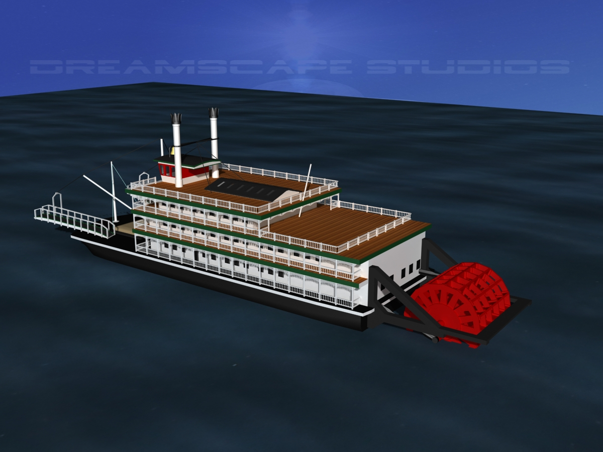 stern wheeler steam historical 3d 3ds