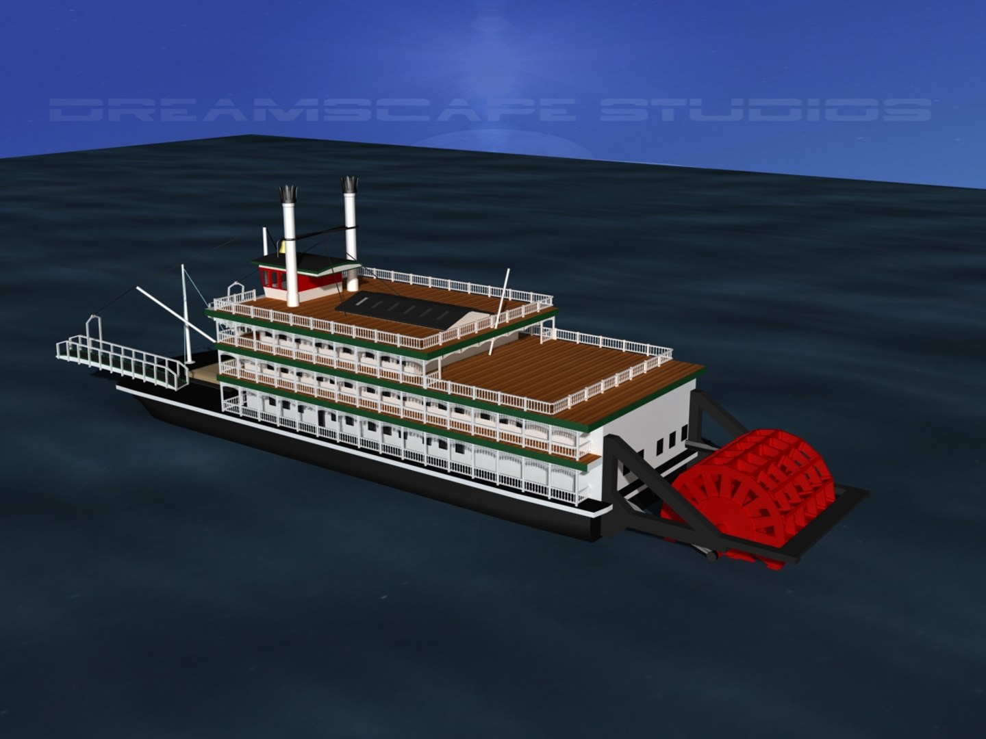 Stern Wheeler Steam Historical 3d 3ds