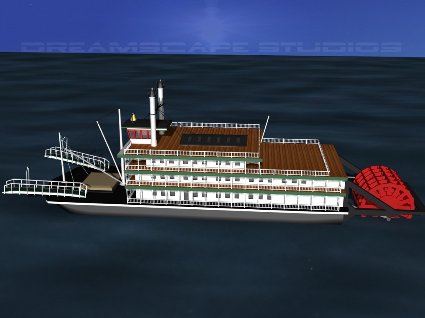 Stern Wheeler Steam Historical 3d 3ds