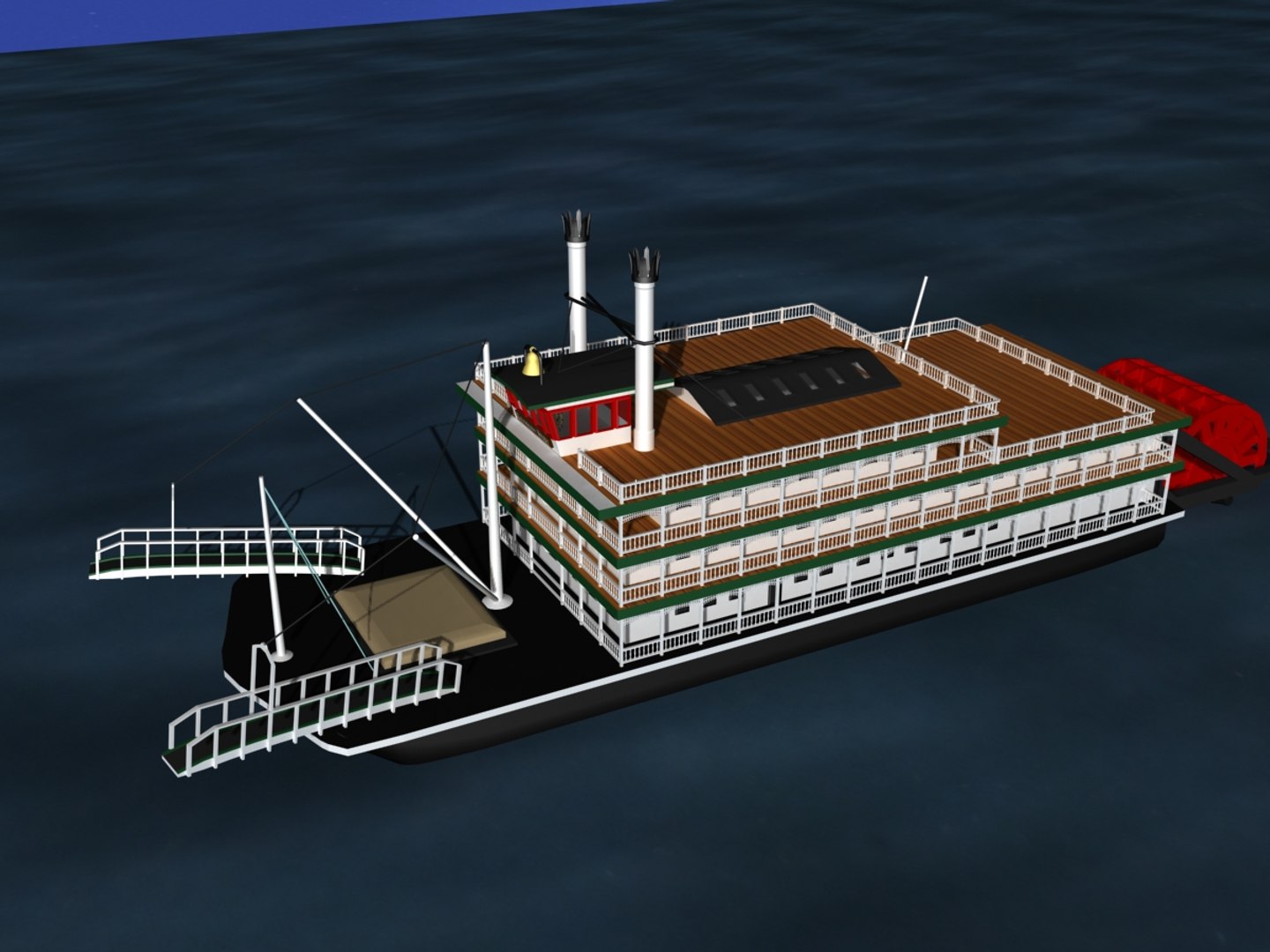 Stern Wheeler Steam Historical 3d 3ds