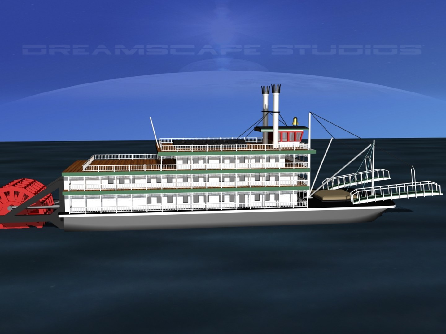 Stern Wheeler Steam Historical 3d 3ds