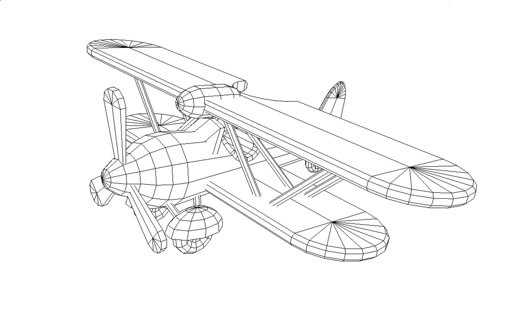 3ds Max Cartoon Toy Bi-plane