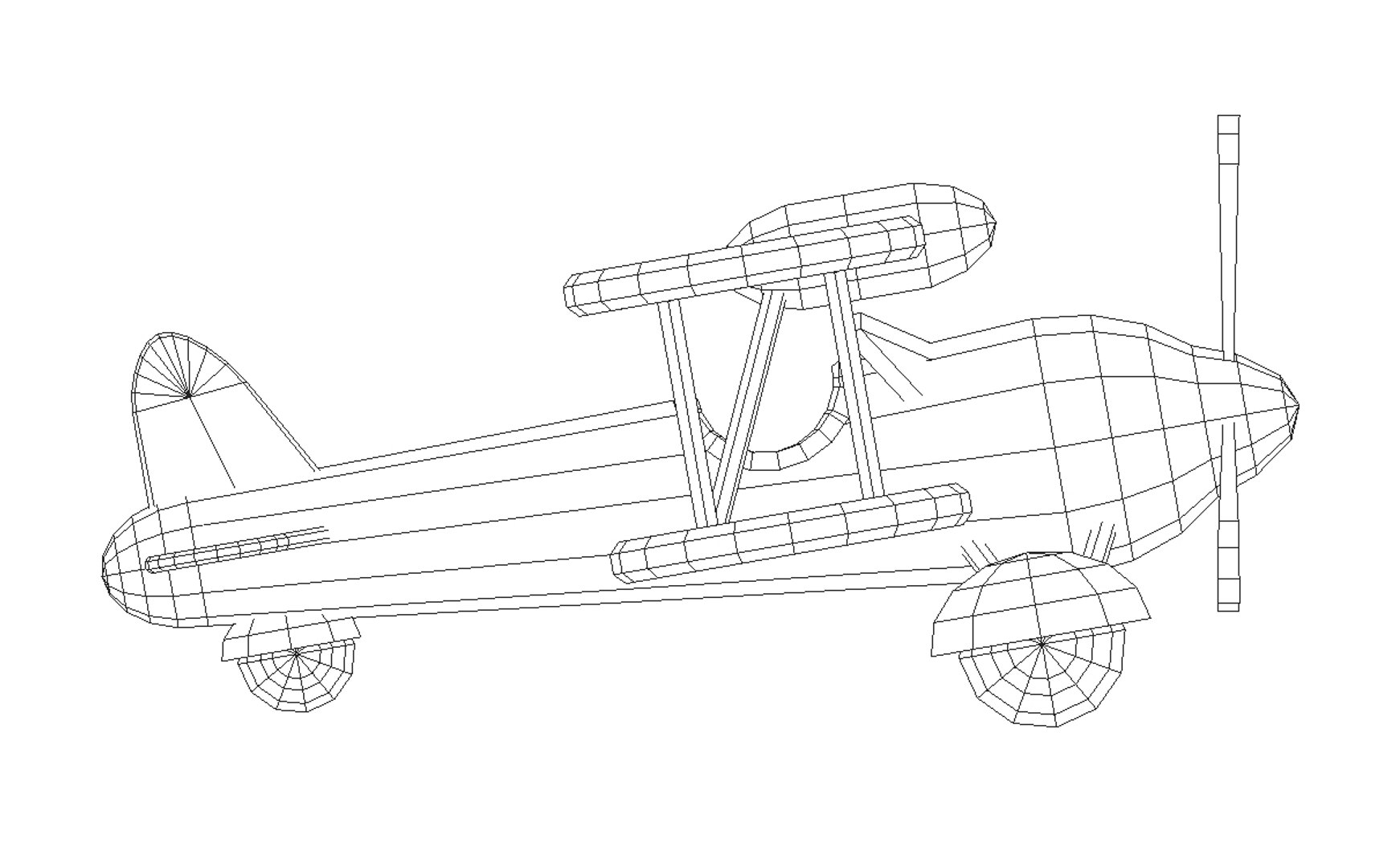 3ds Max Cartoon Toy Bi-plane