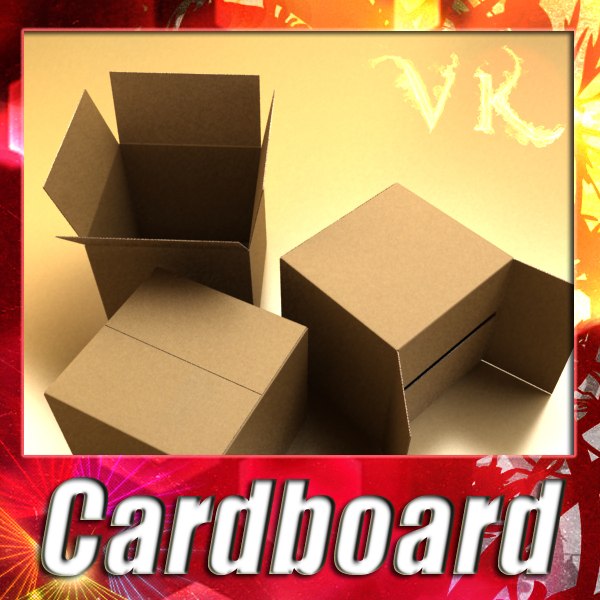 3d cardboard box resolution model