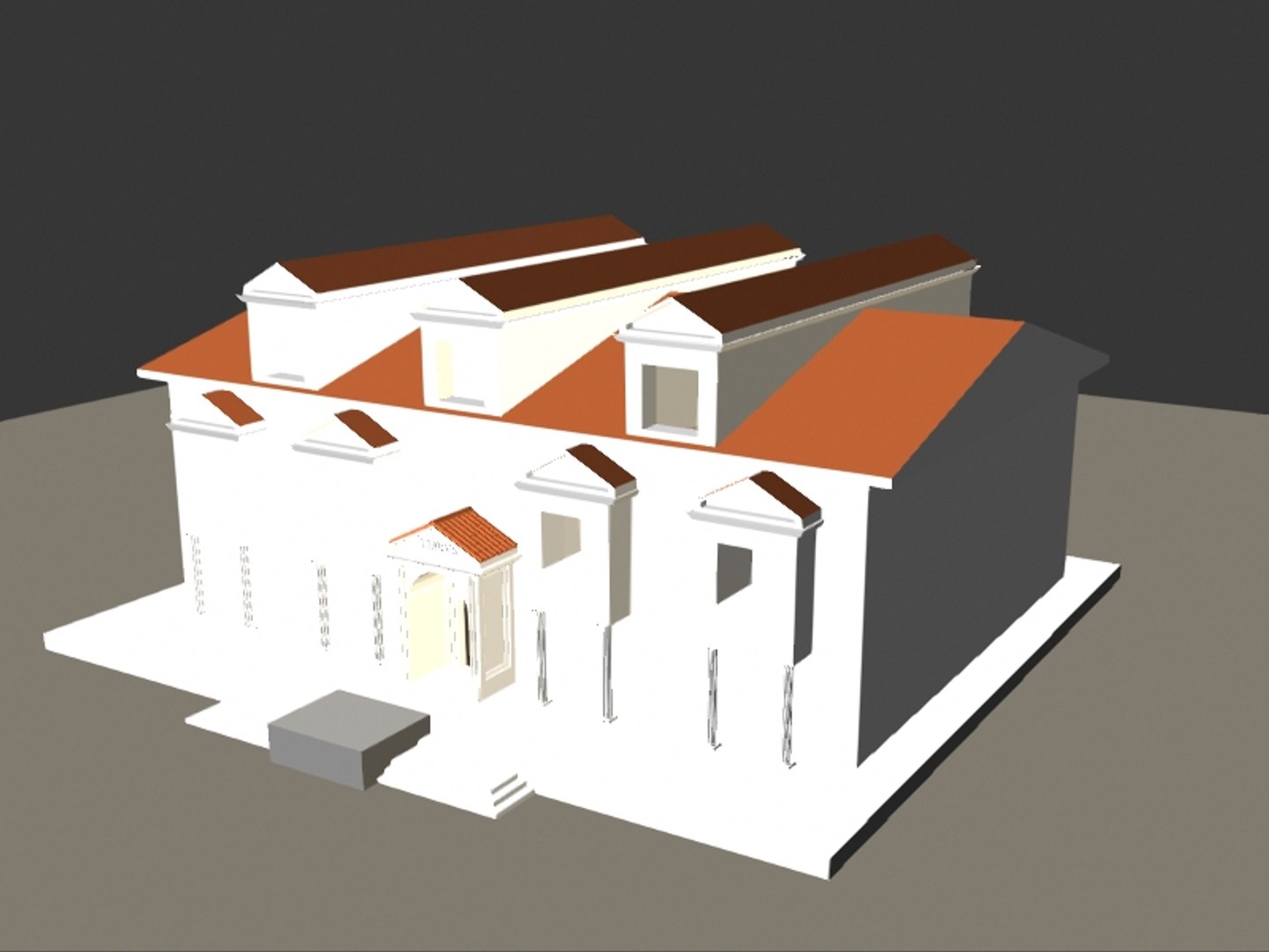 Roman Library 3d Model
