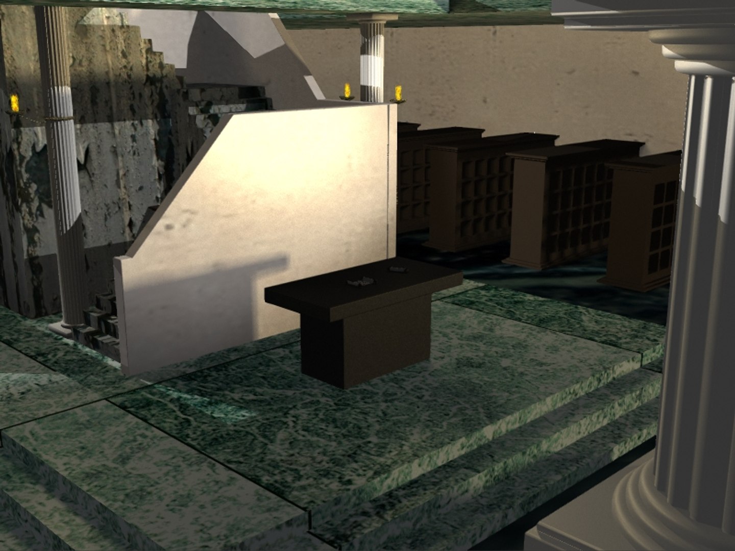 Roman Library 3d Model