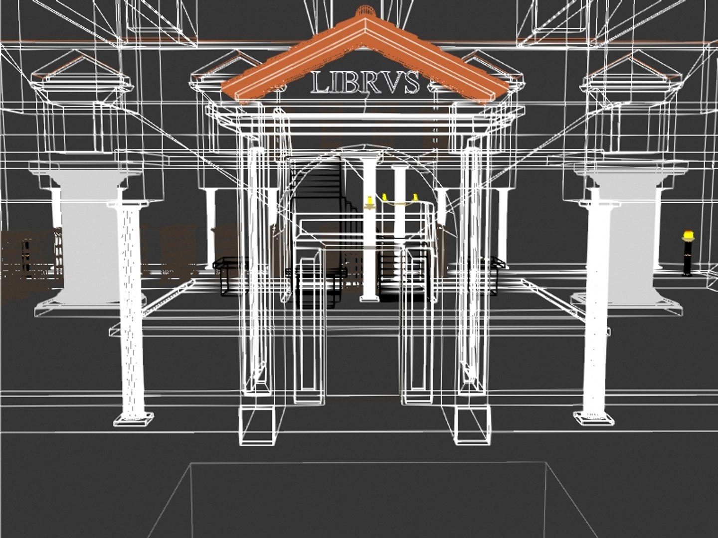 Roman Library 3d Model