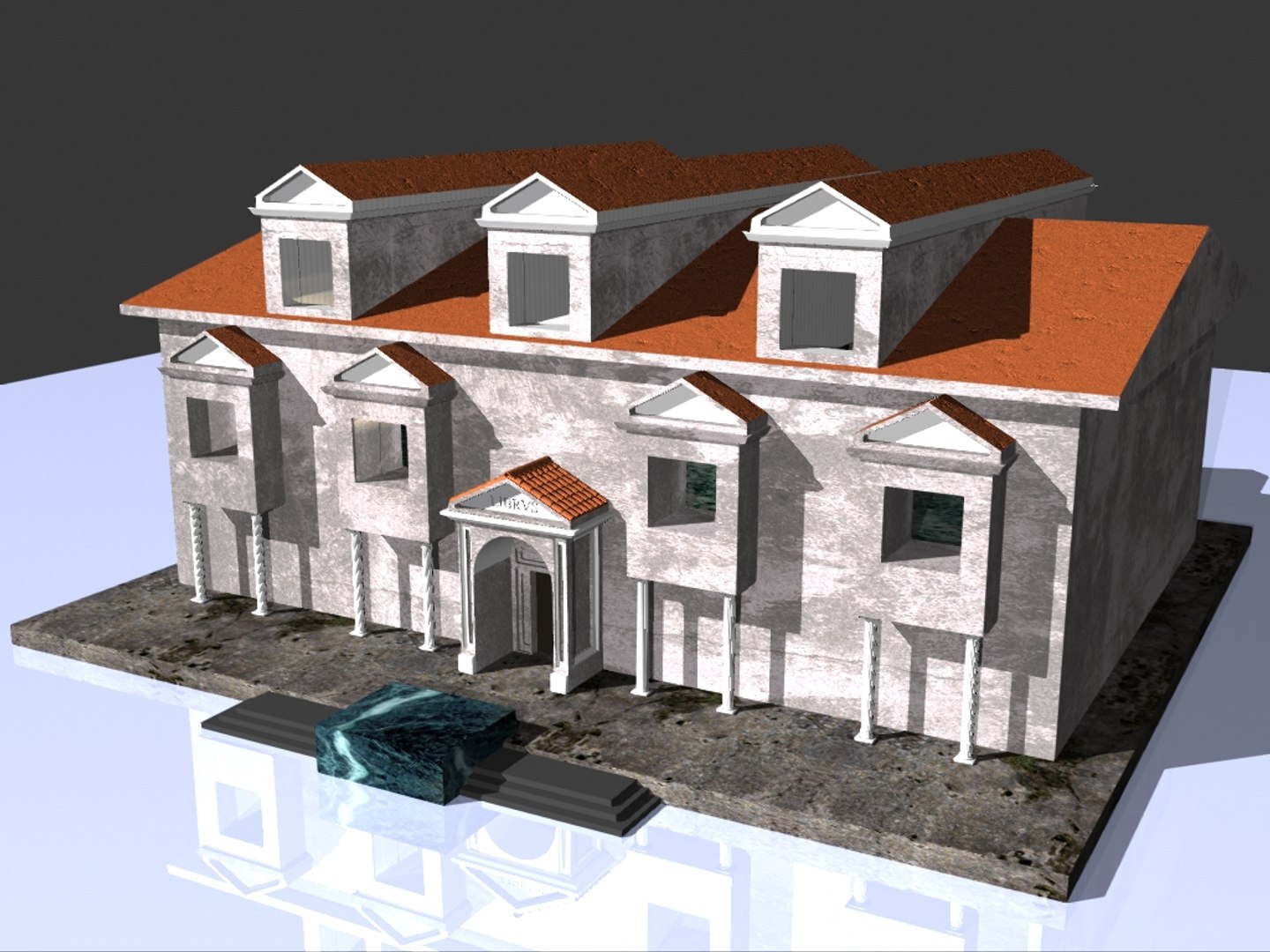 Roman Library 3d Model