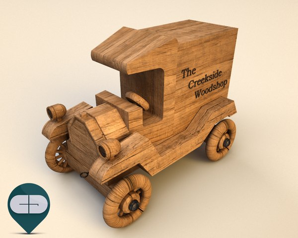 seven wooden car 3d model